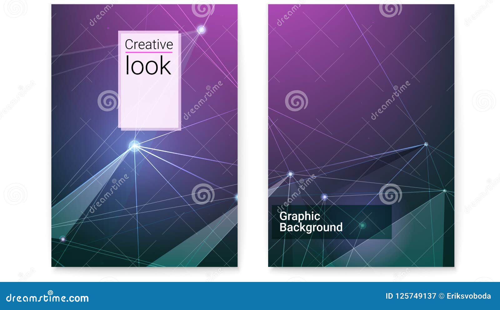 Set of Vector Covers with DIgital Cyber Pattern. Technological and ...