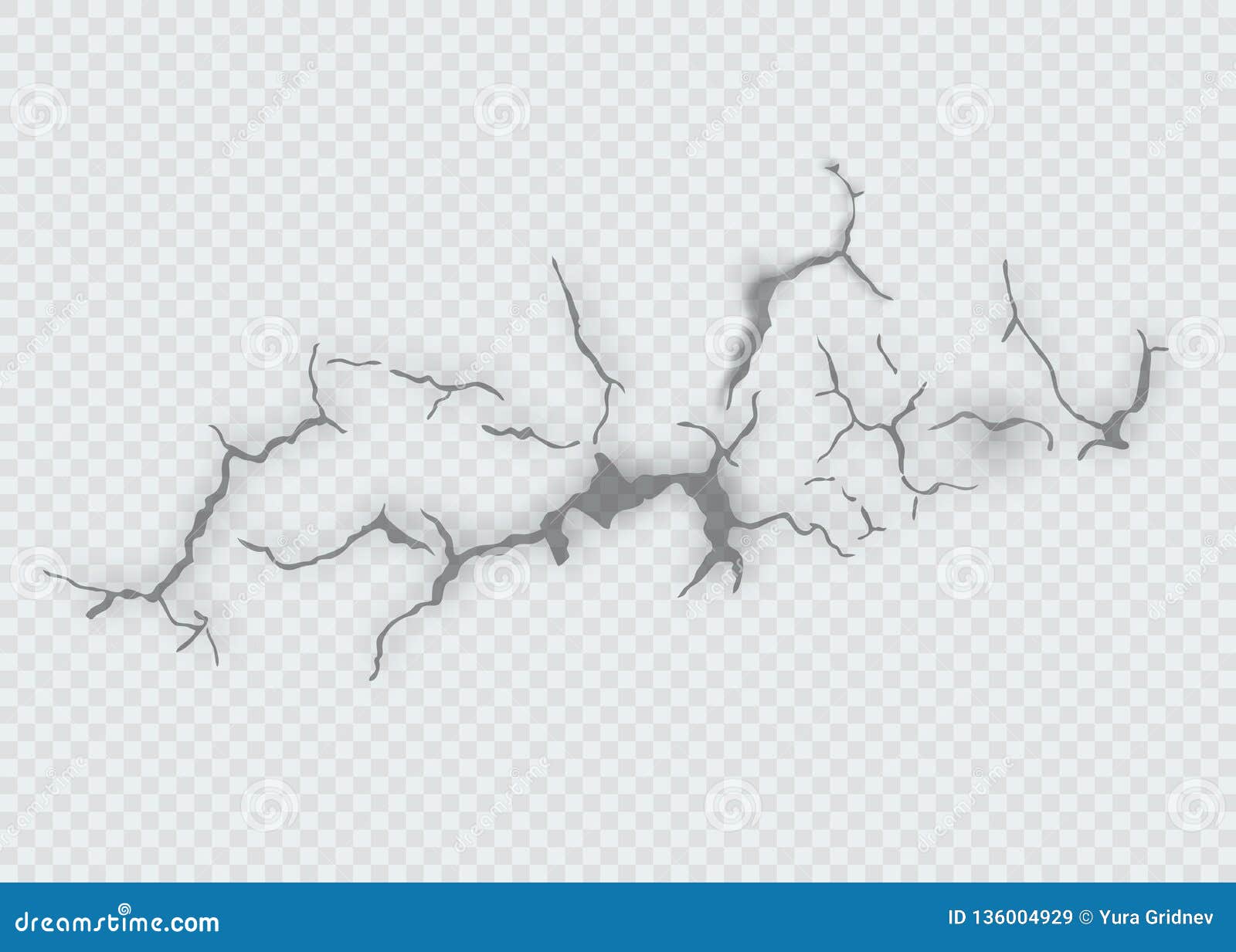 Set of Vector Cracks Isolated on Transparent Background Stock Vector ...