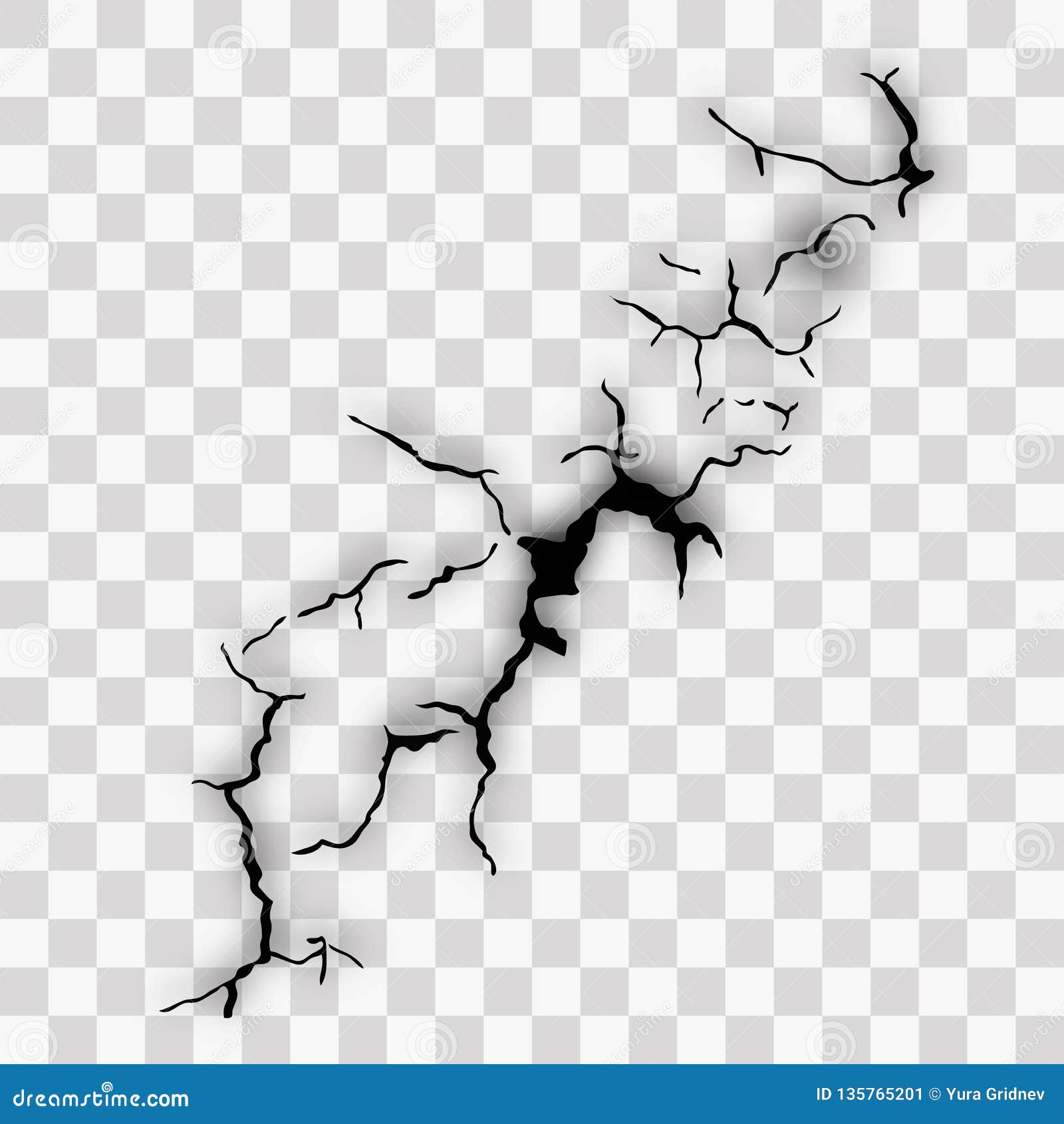 Set Of Vector Cracks Isolated On Transparent Background Stock Vector ...