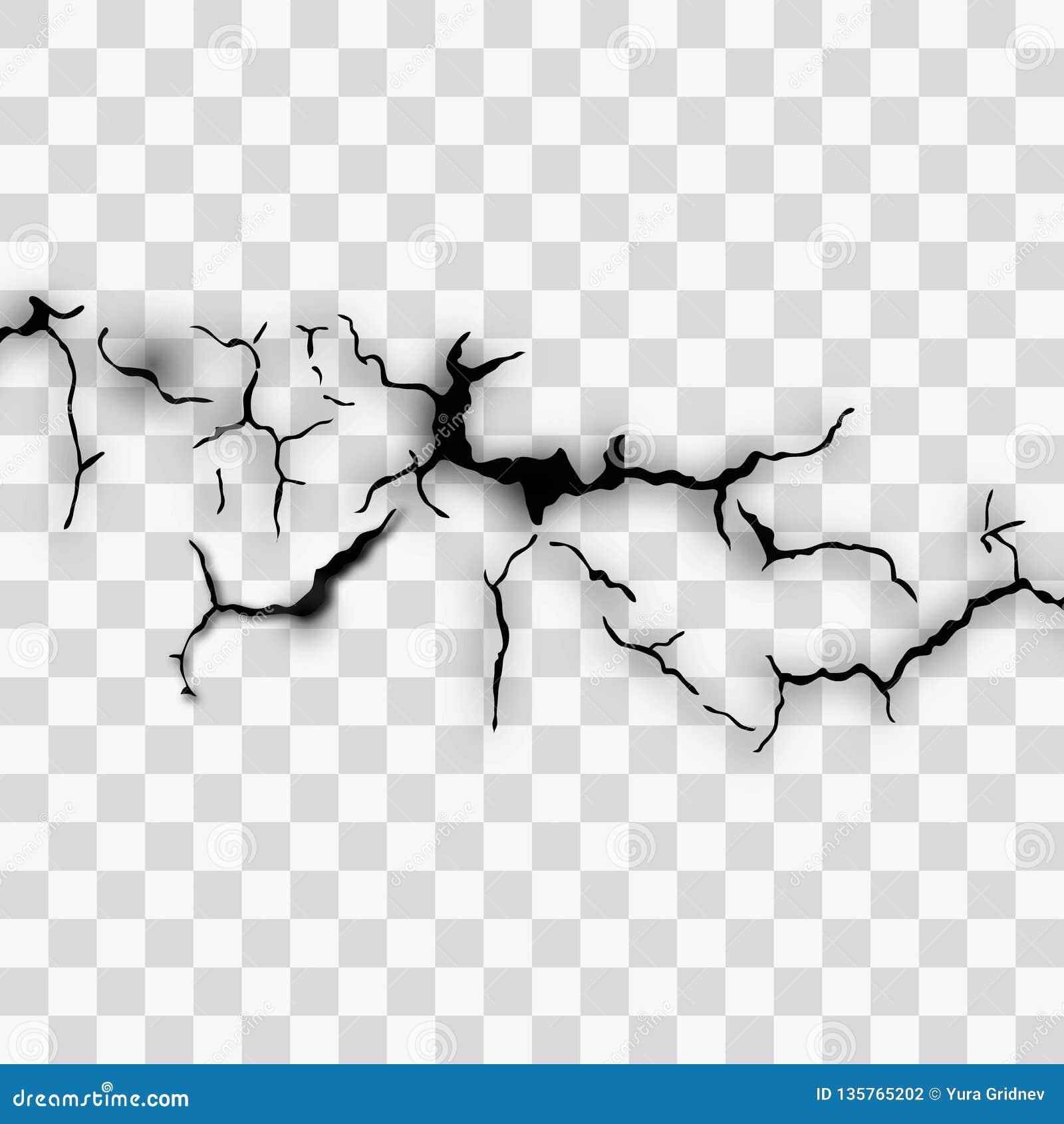 Set of Vector Cracks Isolated on Transparent Background Stock Vector ...