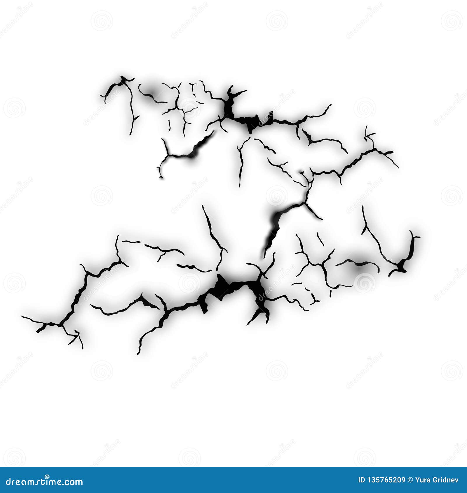 Set of Vector Cracks Isolated on Transparent Background Stock Vector ...