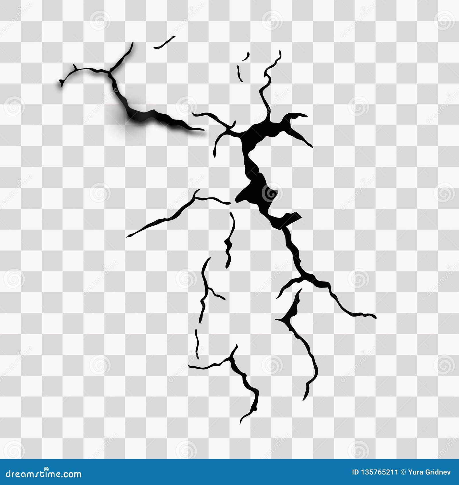 Set Of Vector Cracks Isolated On Transparent Background ...