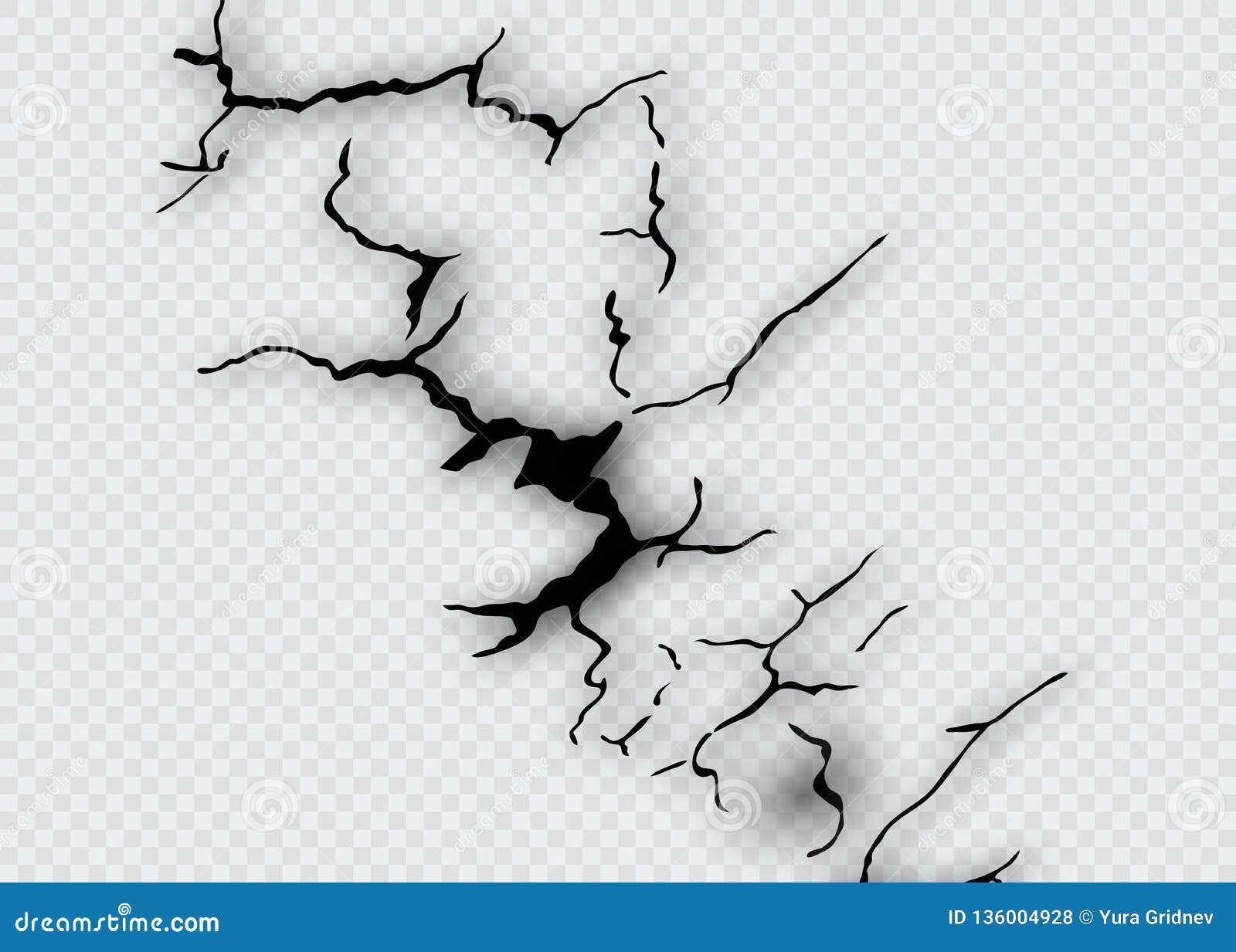 Set Of Vector Cracks Isolated On Transparent Background ...