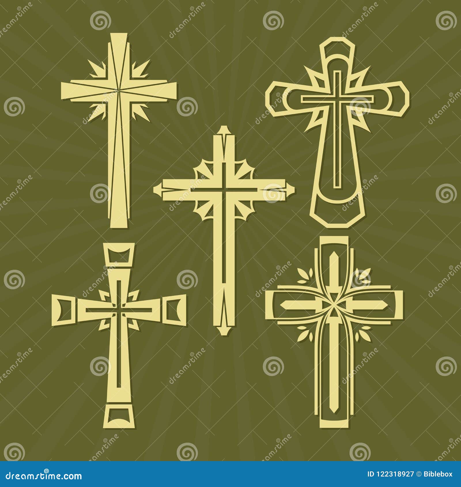 Set of Vector Cross, Collection of Design Elements for Creating Logos ...