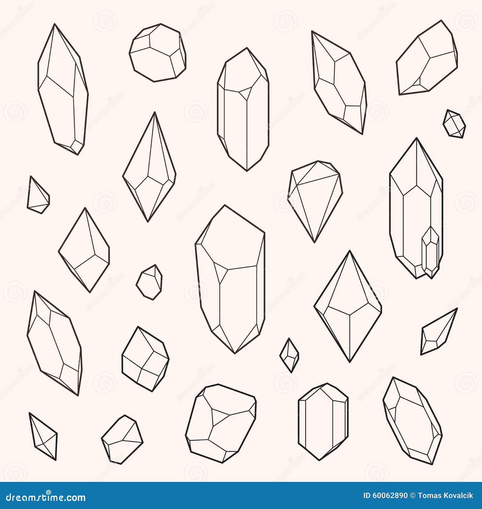 Set of Vector Crystal Shapes Stock Vector - Illustration of black ...