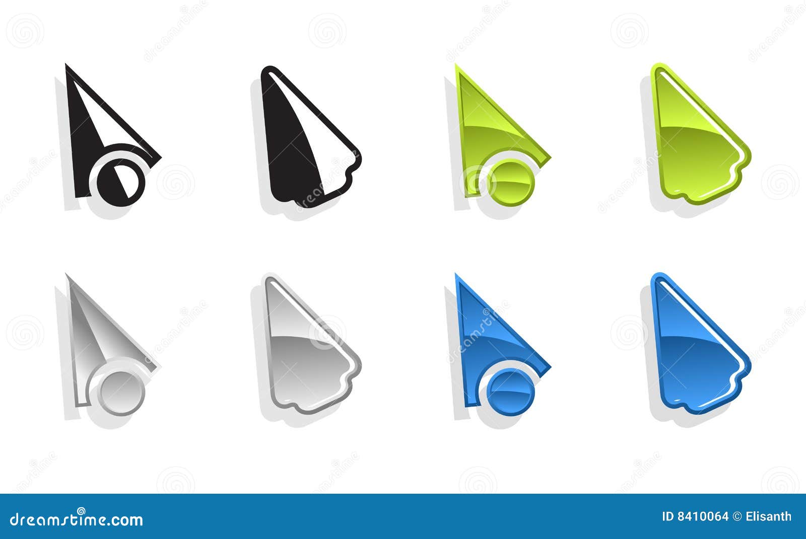 Set of vector cursors stock vector. Illustration of isolated - 8410064