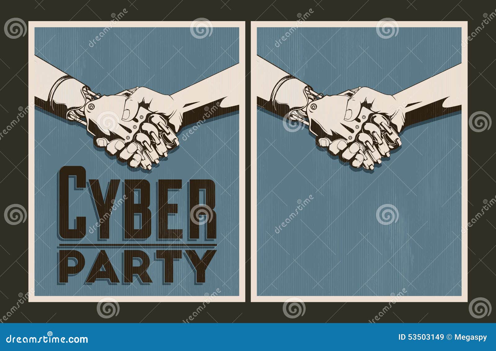 Set of Vector Cyber Party Posters Stock Vector - Illustration of ...