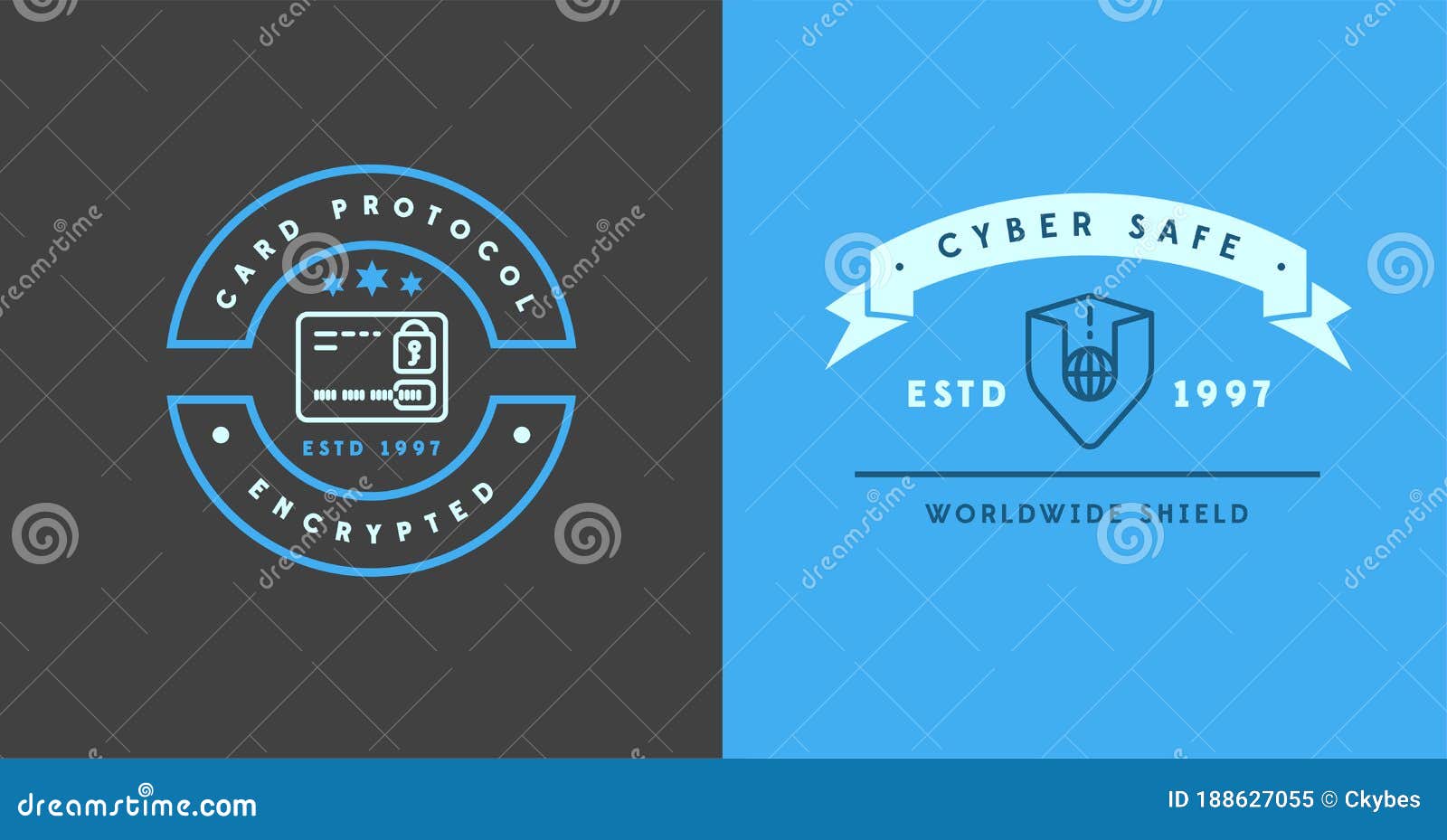 Set of Vector Cyber Security Identity Badges and Signs Stock Vector ...