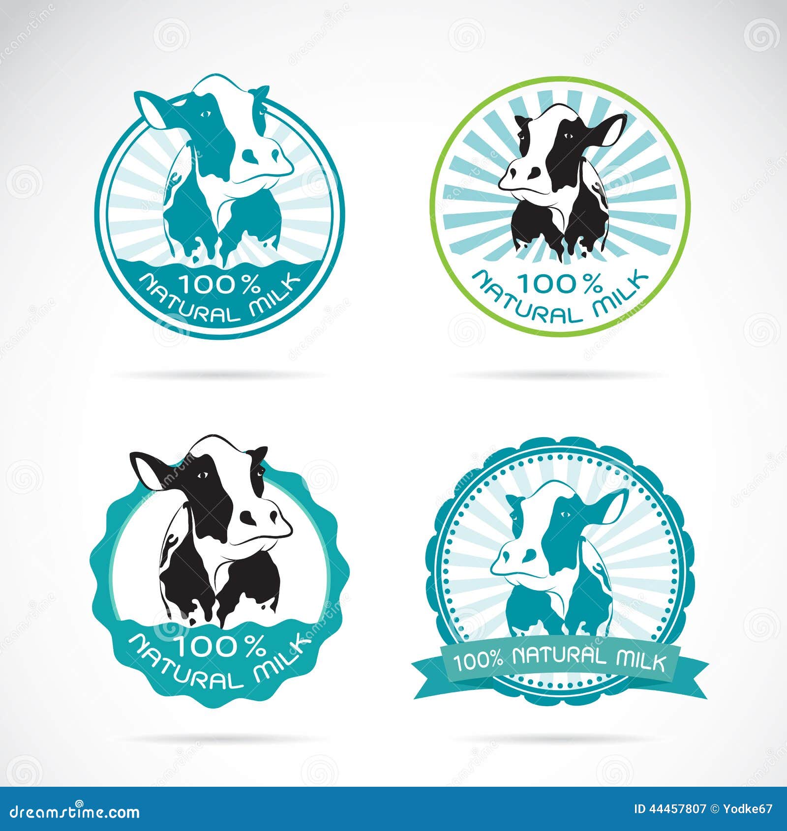 Set Of Vector An Dairy Cows Label | CartoonDealer.com #44457807