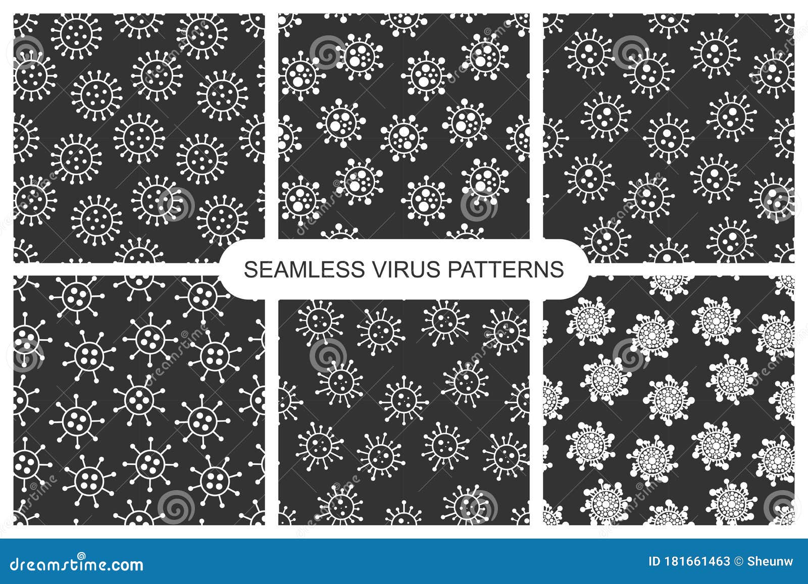 Seamless Virus Cell. Neuro Ornate Background. Virus Bacteria Cells ...