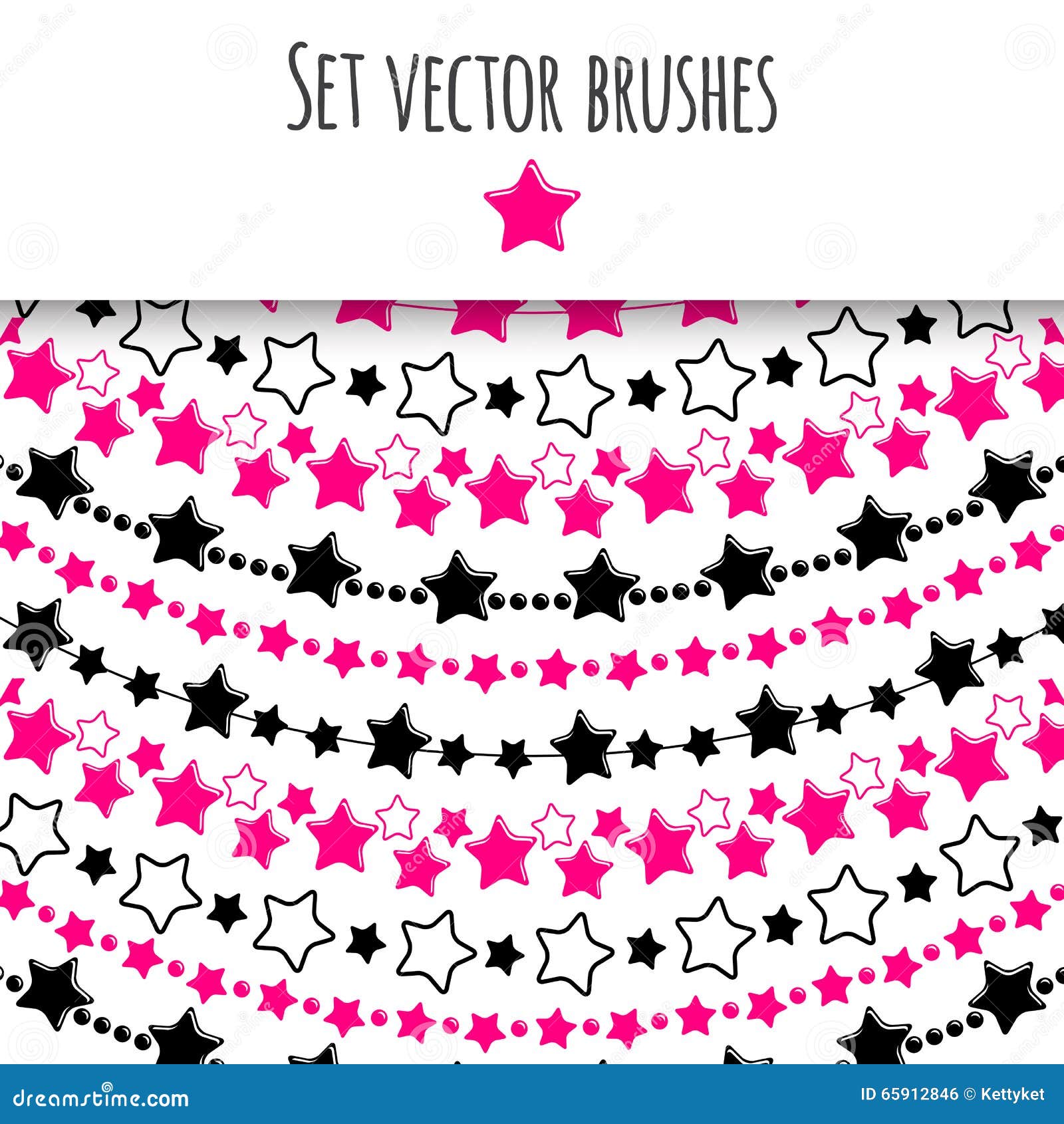 Set of Vector Decorative Brushes. Stars. Vector Illustration Stock ...