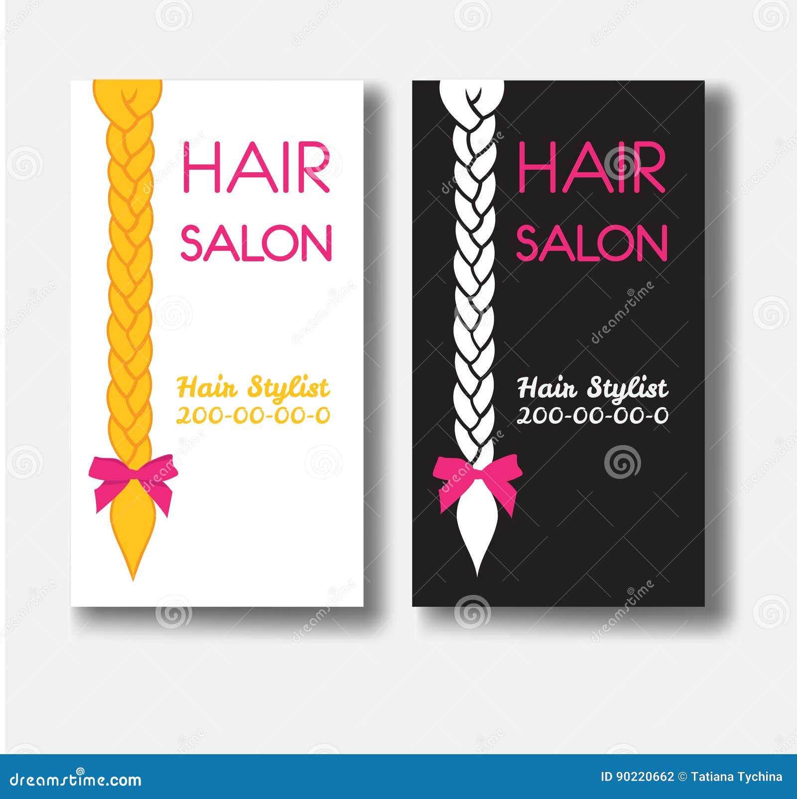 Set of Vector Design Templates with Braids.Template Design Card Stock ...