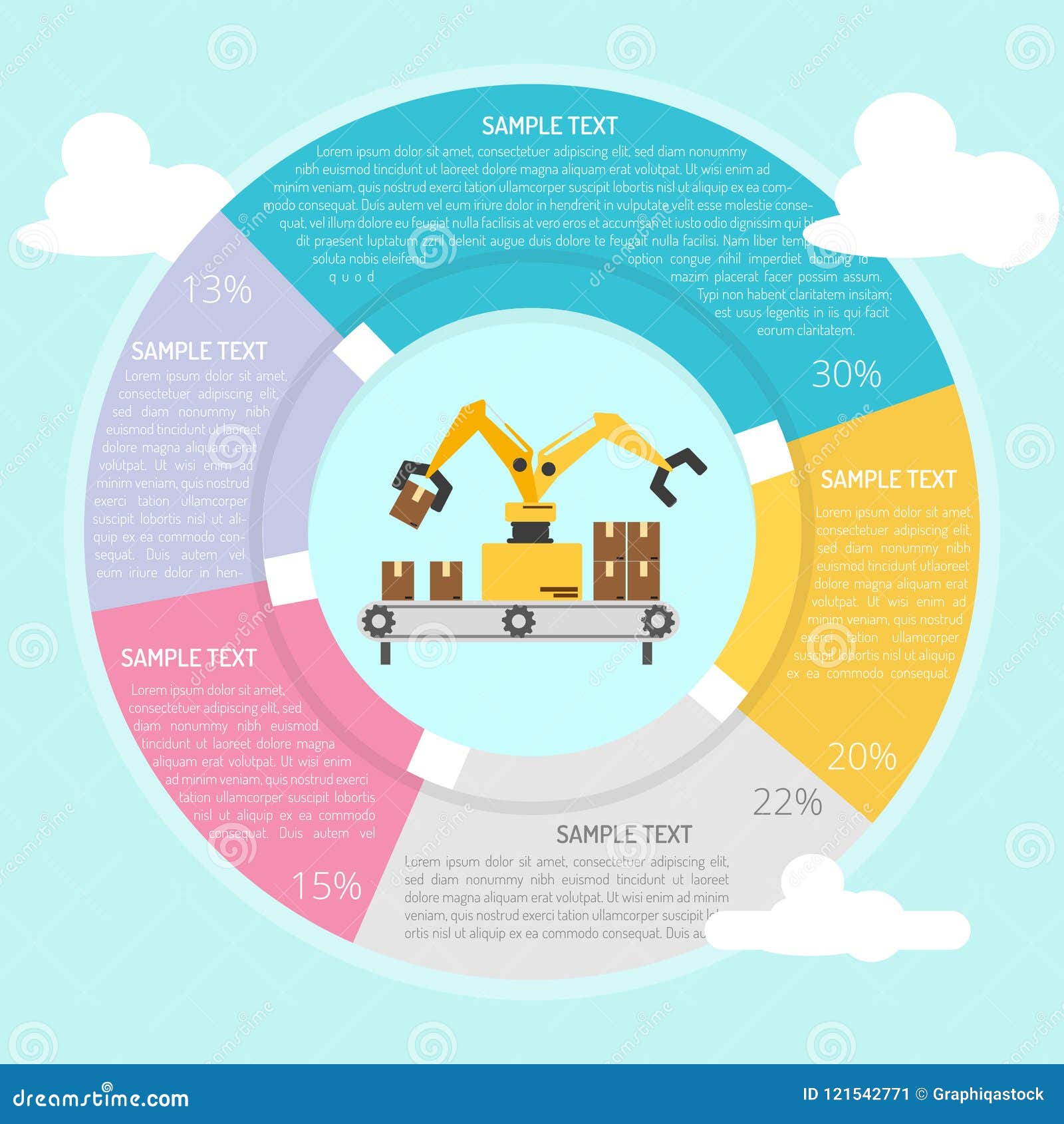 Factory Infographic stock vector. Illustration of banner - 121542771