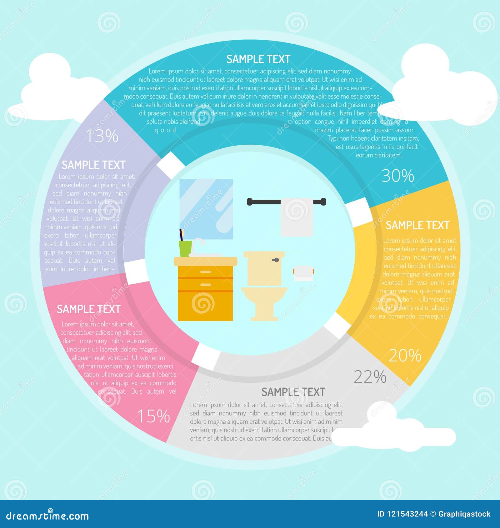 Toilet Infographic stock vector. Illustration of view - 121543244