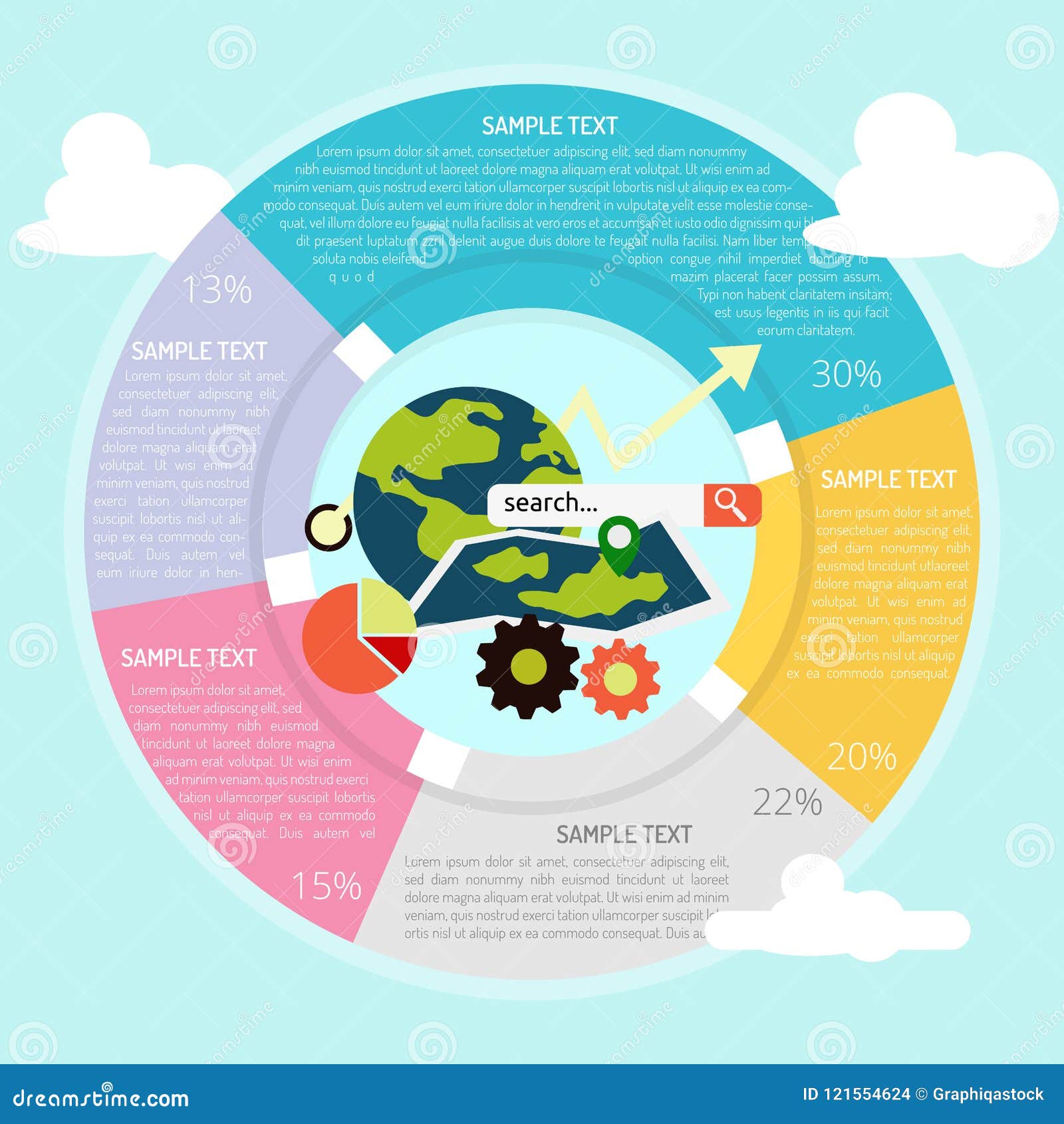 Local SEO Infographic stock vector. Illustration of cloud - 121554624