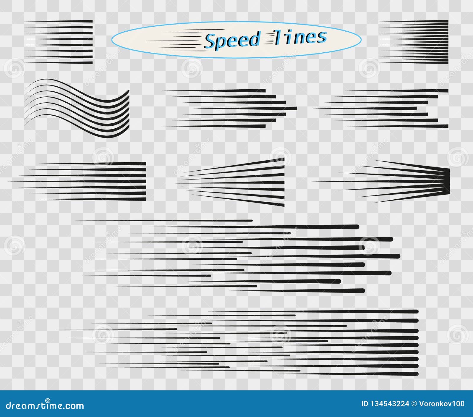 Set of Vector Different Options of Simple Horizontal Lines of Speed ...