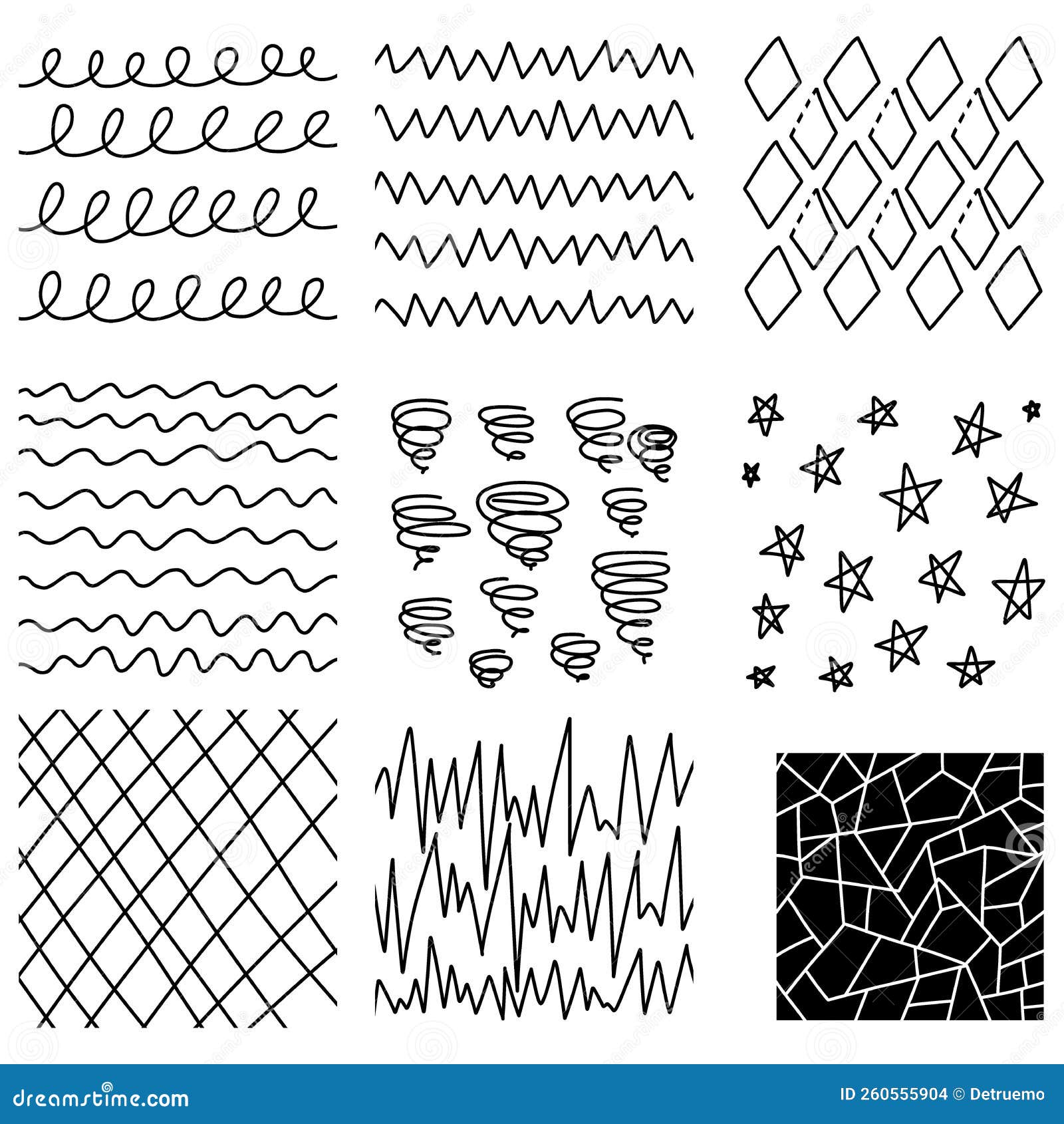 A Set of Vector Drawn Doodle Elements. Daub by Hand Stock Vector ...