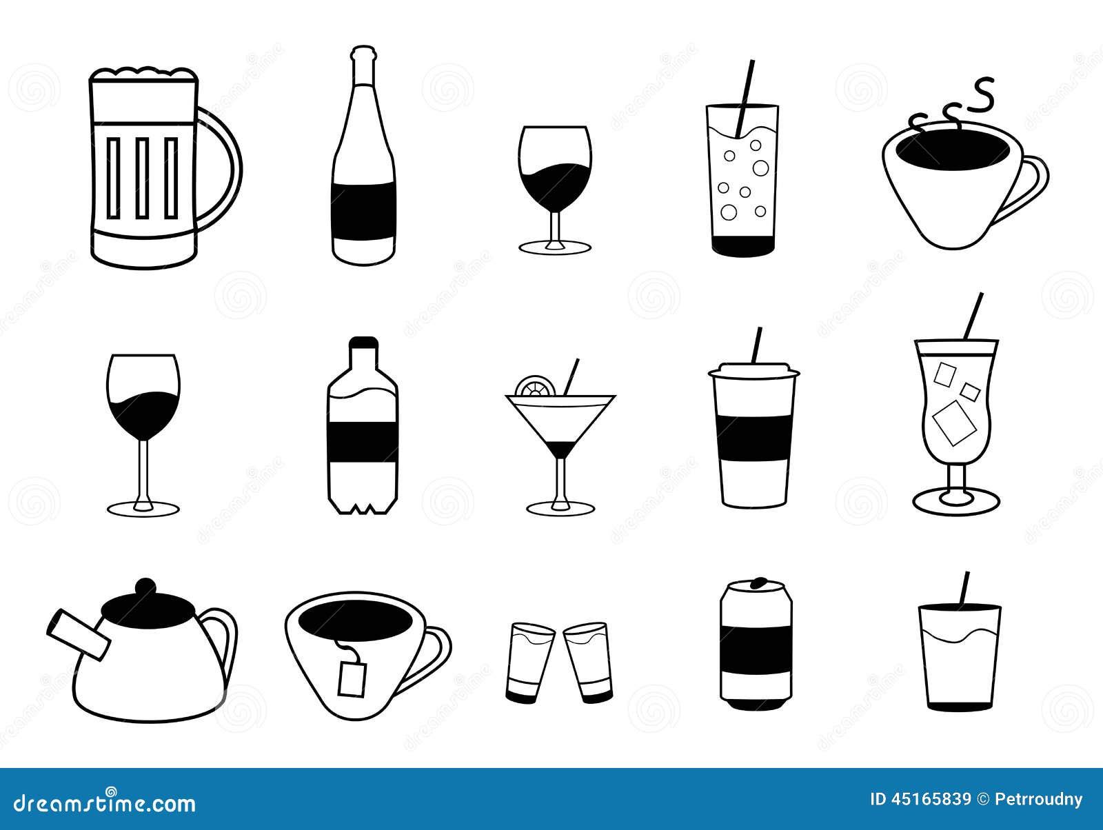 Set Of Vector Drink Icons Stock Vector Image 45165839