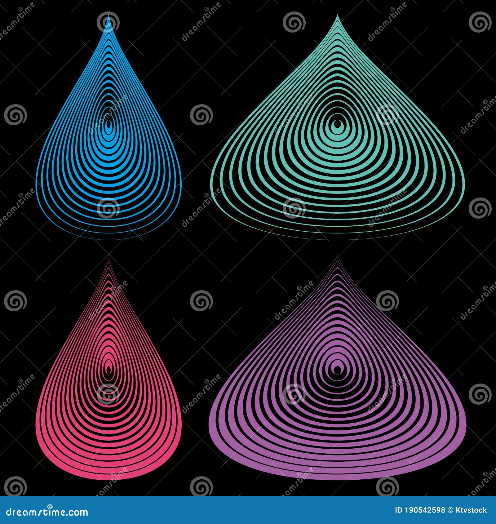 Set of Vector Drops Elements from Lines Stock Vector - Illustration of ...
