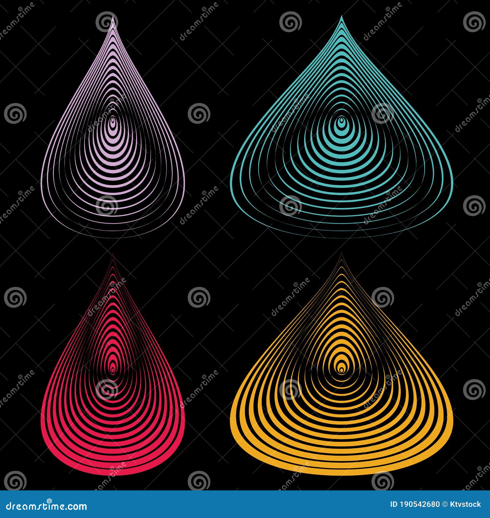 Set of Vector Drops Elements from Lines Stock Vector - Illustration of ...