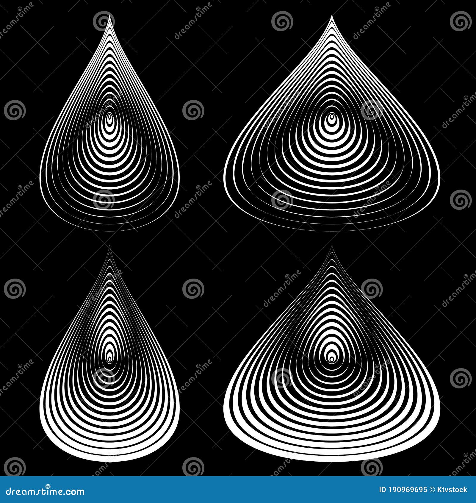 Set of Vector Drops Elements from Lines Stock Vector - Illustration of ...