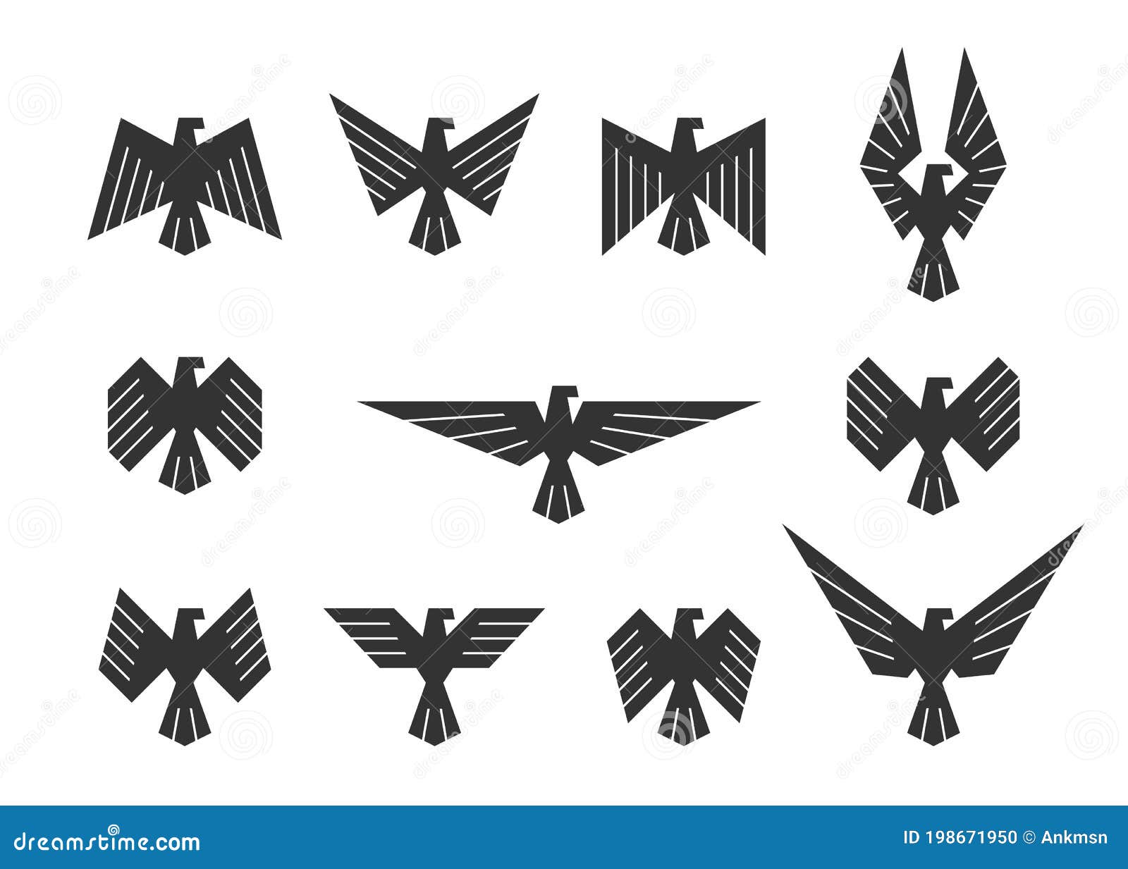 Set of Vector Eagles. Eagle Silhouette Design for Logo, Badge or Icon ...