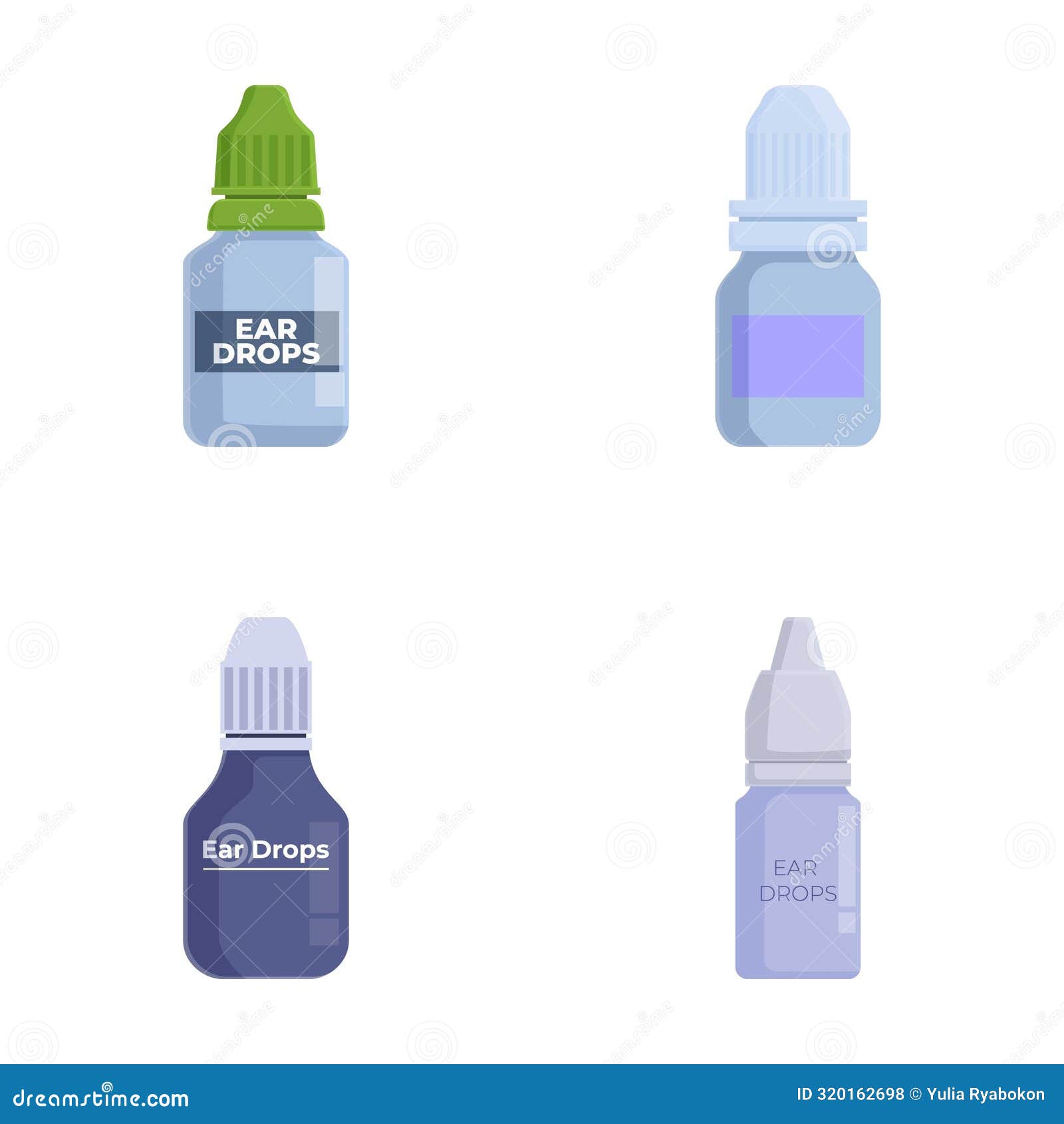 Set of Vector Ear Drops Bottles Isolated on White Stock Vector ...