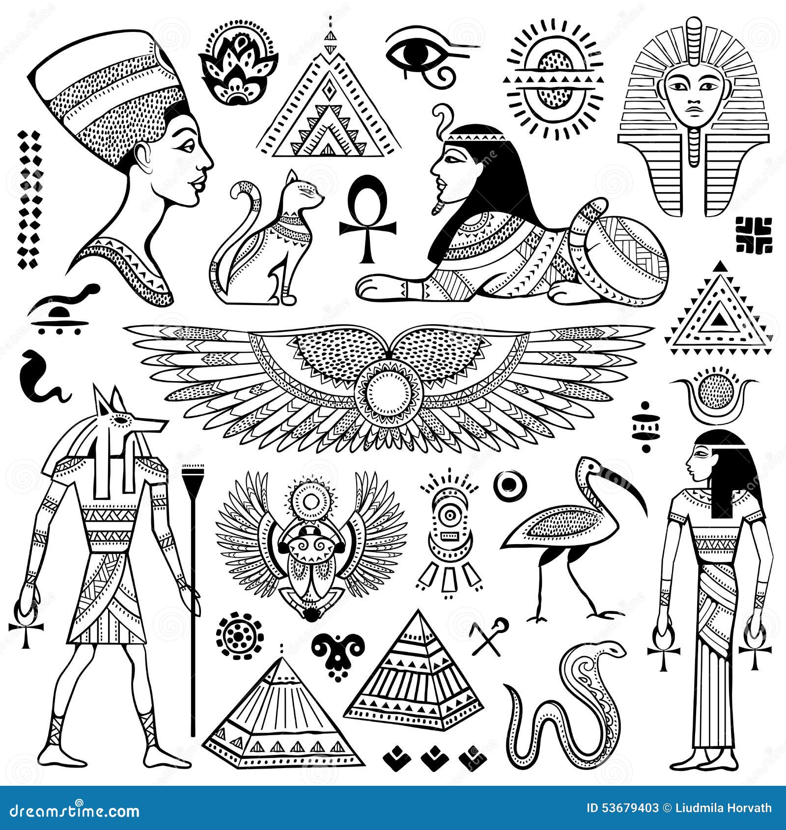 Set Of Vector Egypt Symbols Stock Vector - Image: 53679403