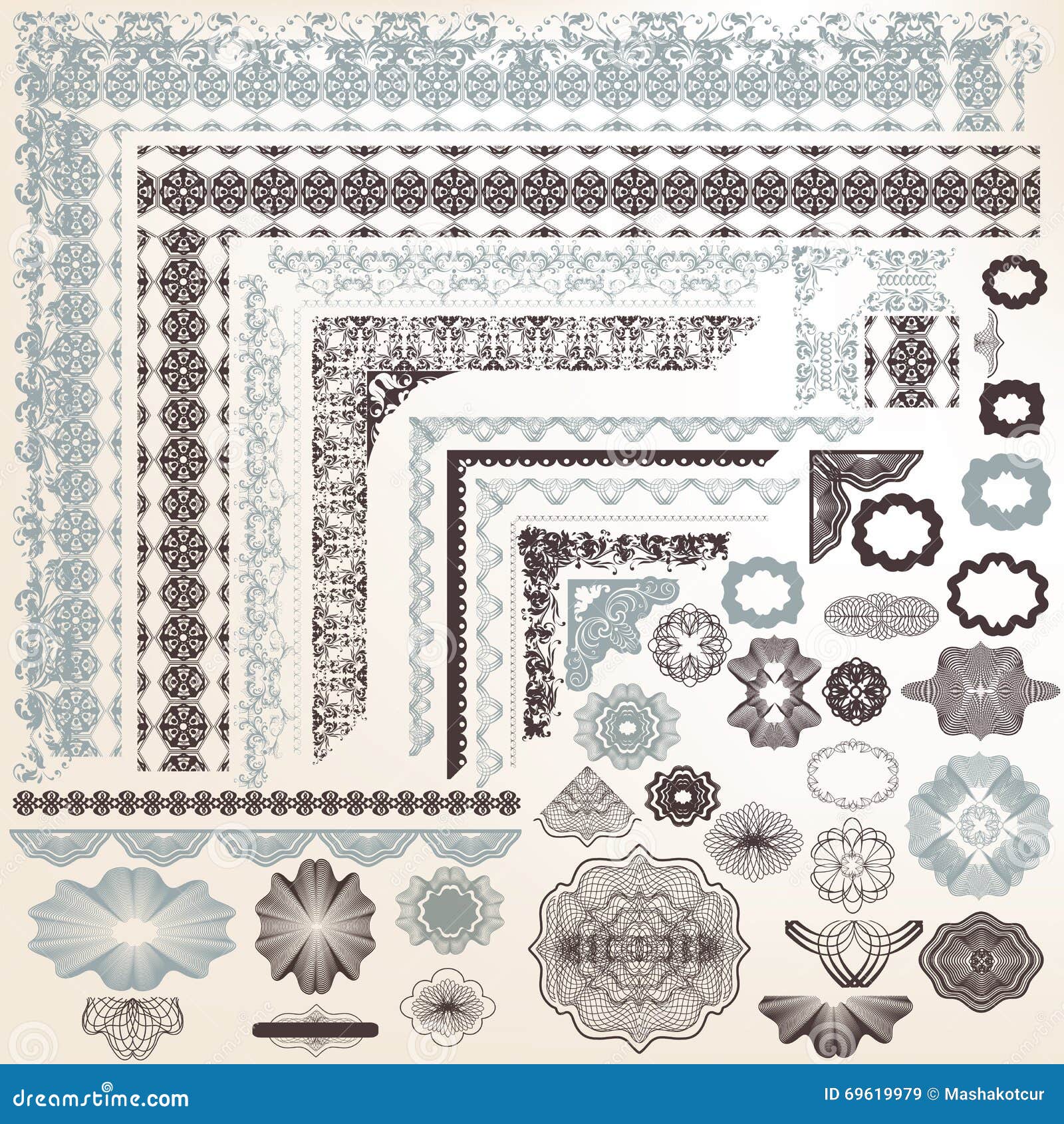 Set of Vector Elements for Certificate Designs Stock Vector ...