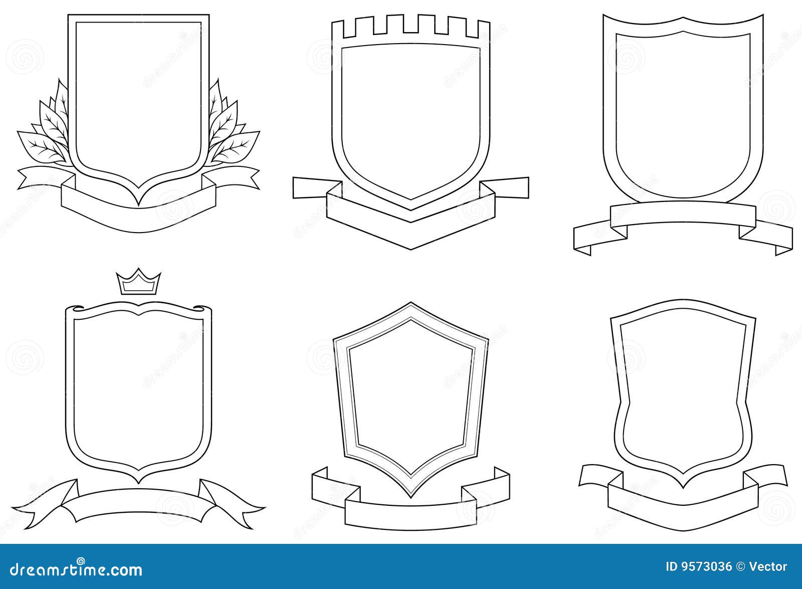 Set of Vector Emblems, Crests, Shields and Scrolls Stock Vector ...