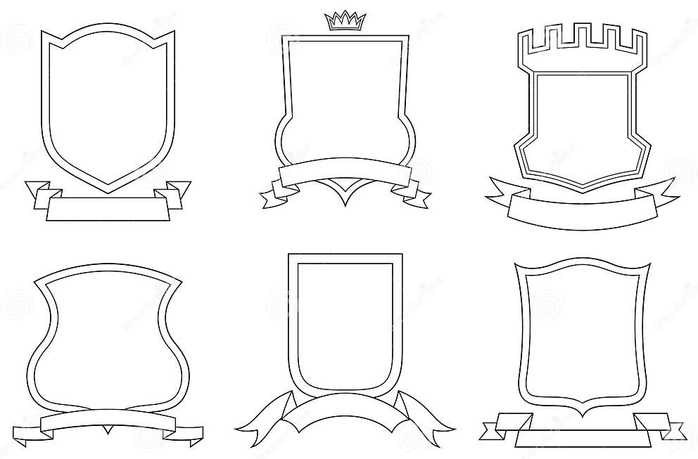 Set of Vector Emblems, Crests, Shields and Scrolls Stock Vector ...