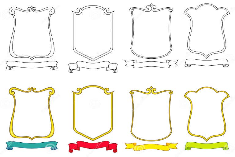 Set of Vector Emblems, Crests, Shields and Scrolls Stock Vector ...