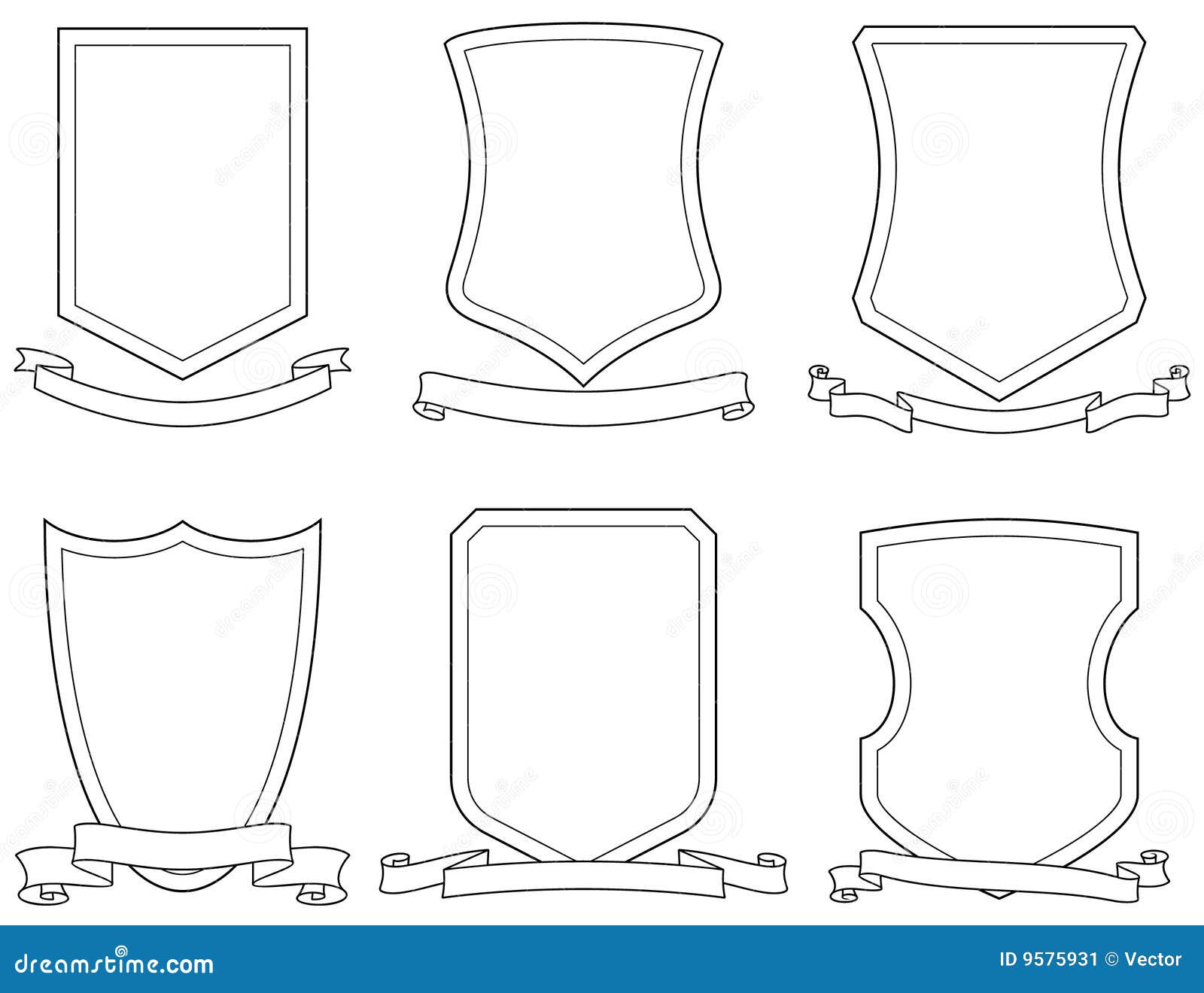Set of Vector Emblems, Crests, Shields and Scrolls Stock Vector ...
