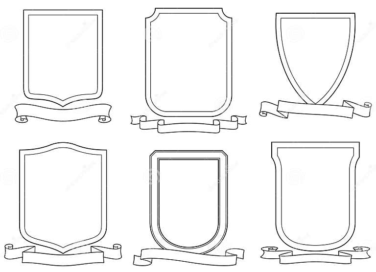 Set of Vector Emblems, Crests, Shields and Scrolls Stock Vector ...