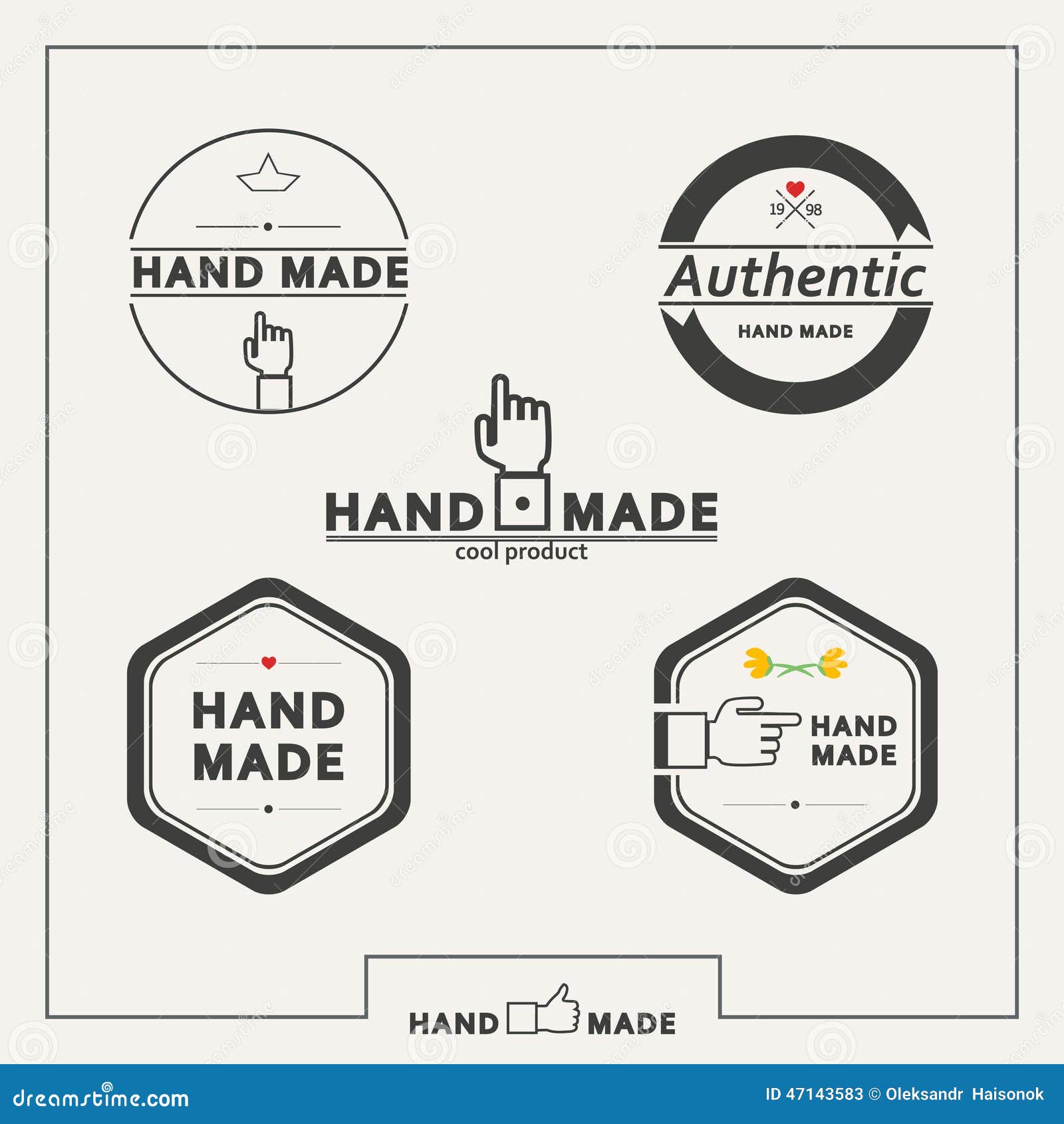 Set of Vector Emblems for Marking Handicrafts Stock Vector ...