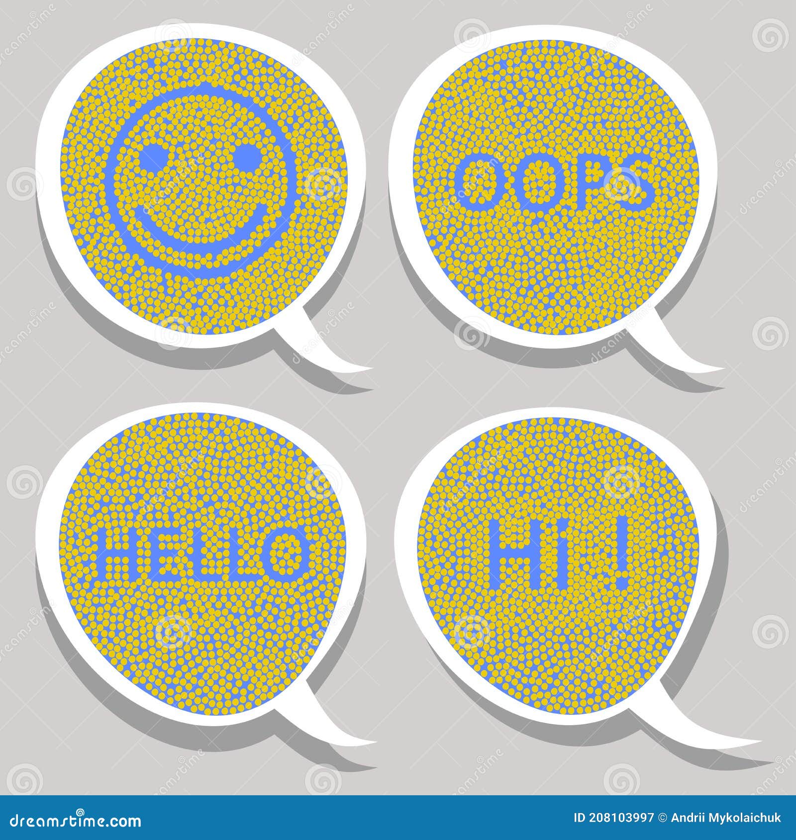 Set of Vector Emotional Stickers Internet Communication Stock Vector ...