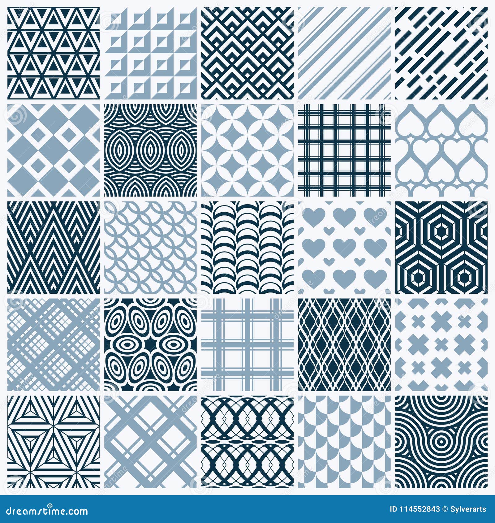 Set of Vector Endless Geometric Patterns Composed with Different Stock ...