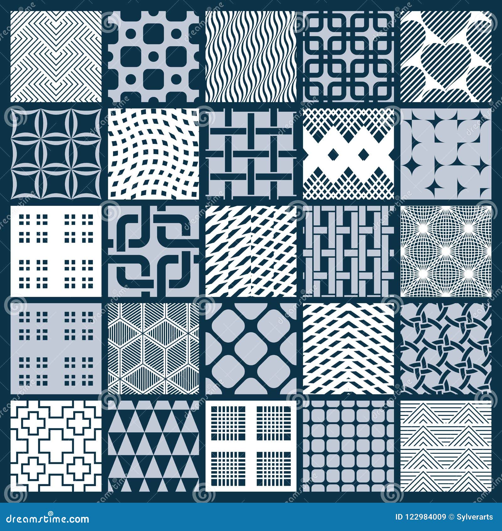 Set of Vector Endless Geometric Patterns Composed with Different Stock ...