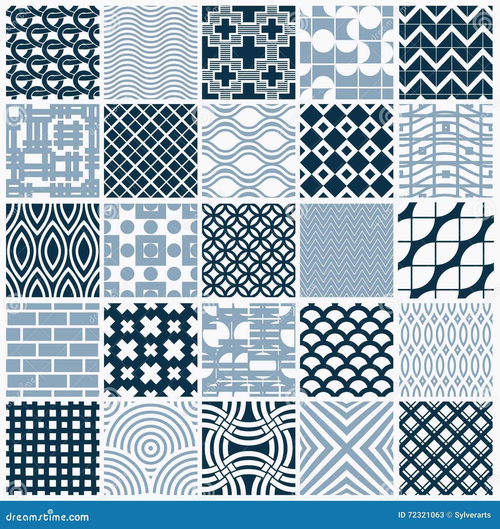Set of Vector Endless Geometric Patterns Composed with Different Stock ...