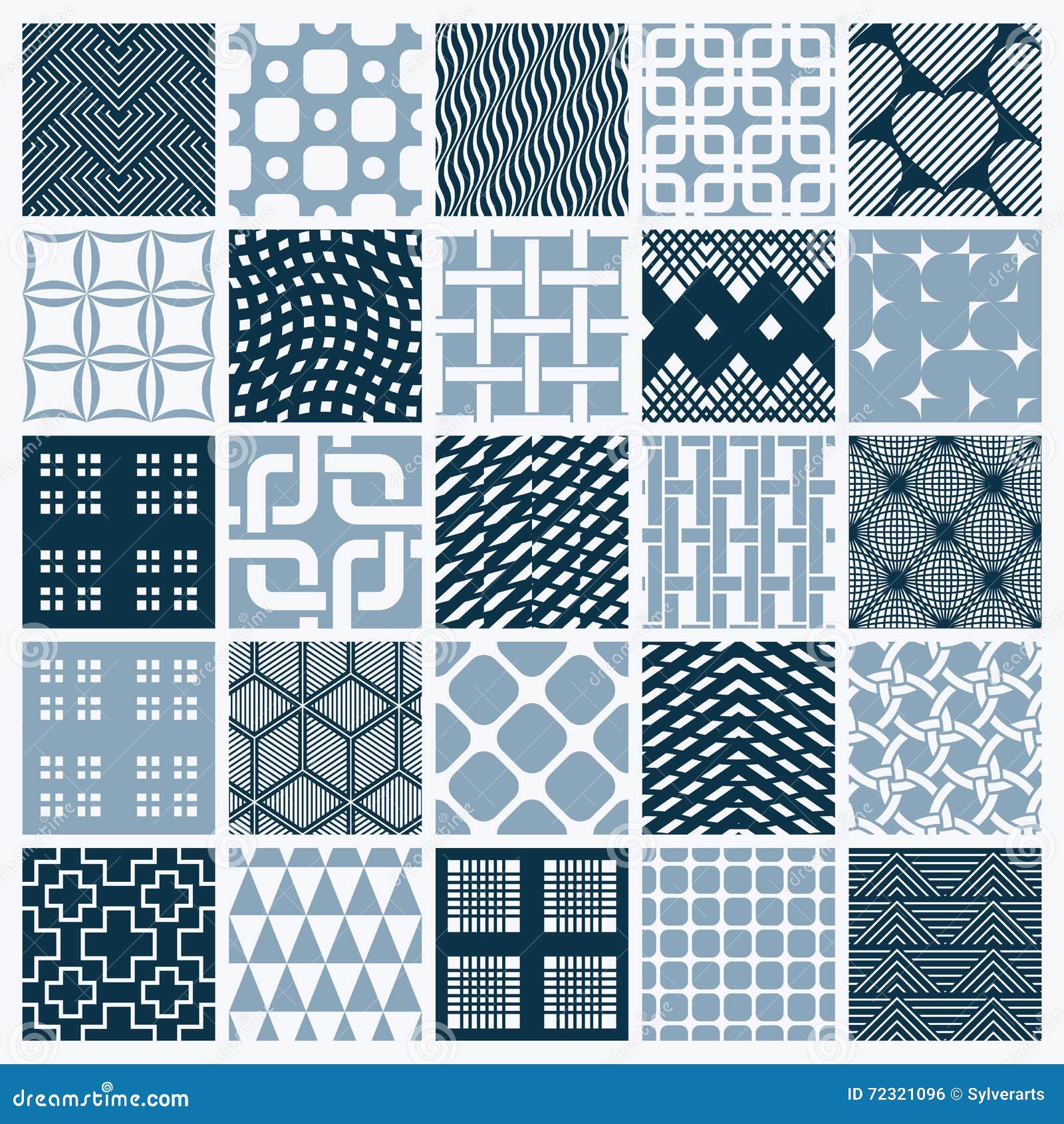 Set of Vector Endless Geometric Patterns Composed with Different Stock ...