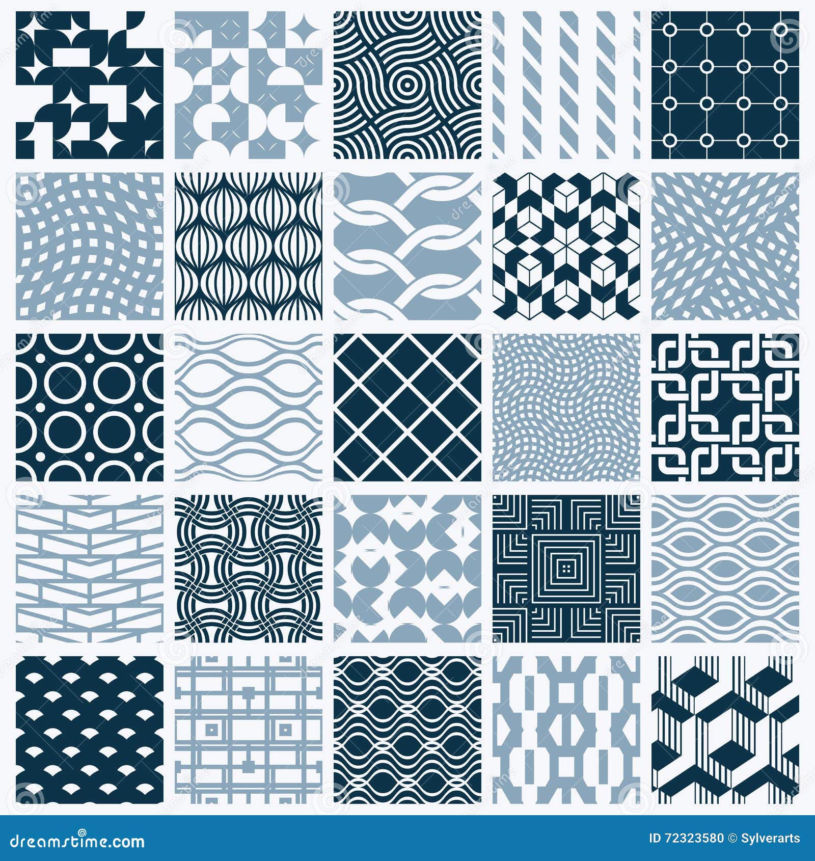 Set of Vector Endless Geometric Patterns Composed with Different Stock ...