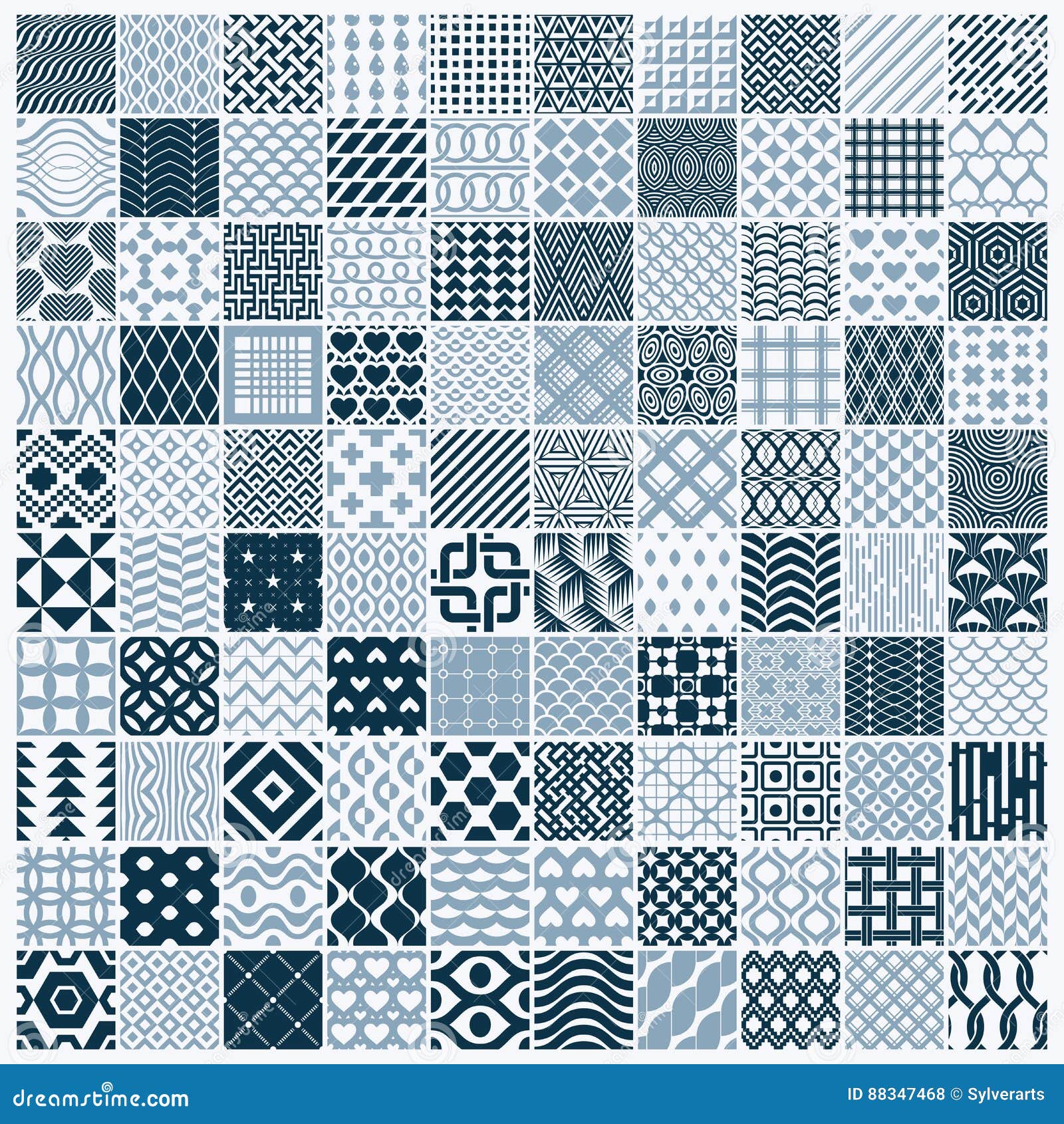 Set of Vector Endless Geometric Patterns Composed with Different Stock ...