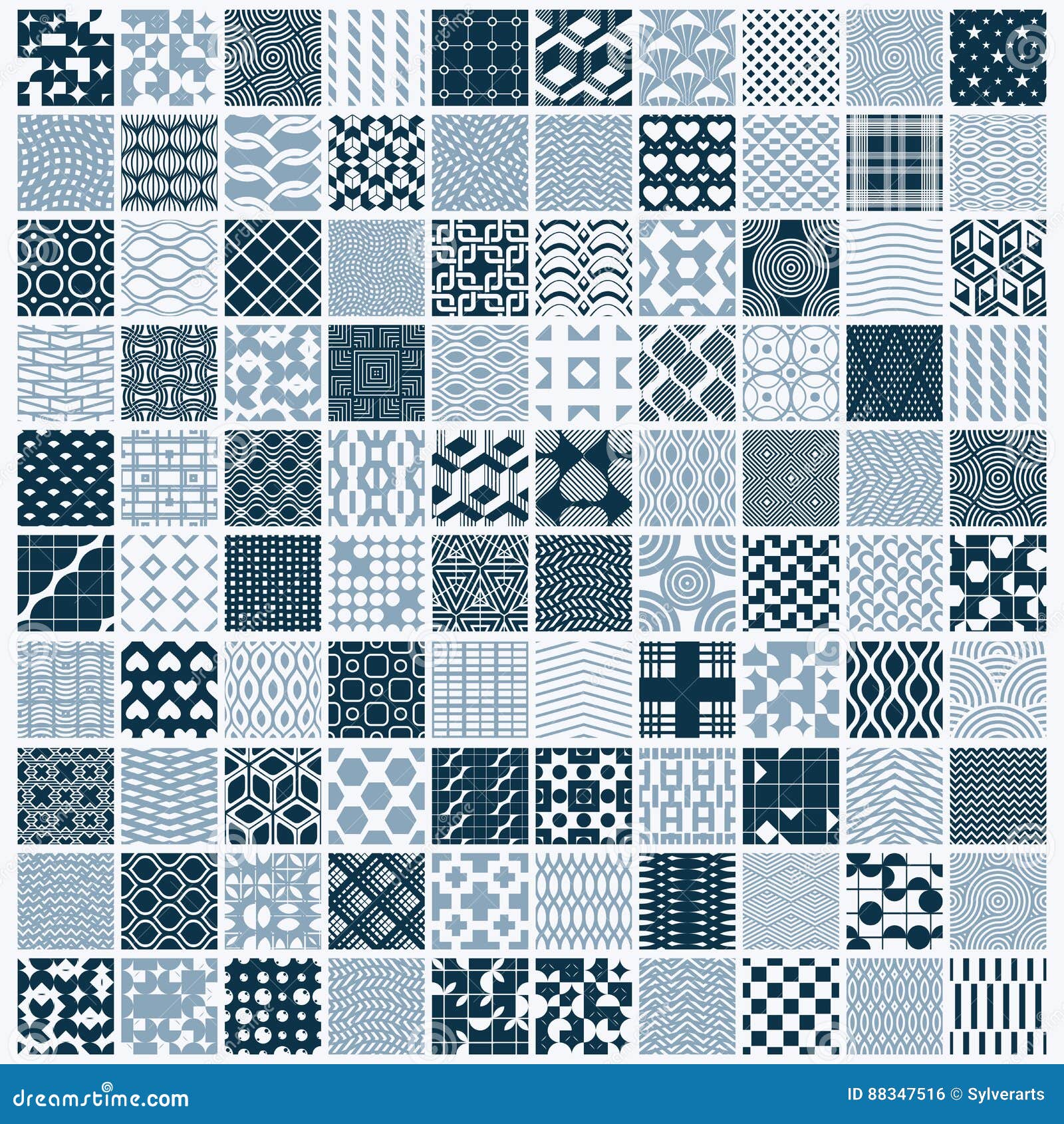 Set of Vector Endless Geometric Patterns Composed with Different Stock ...