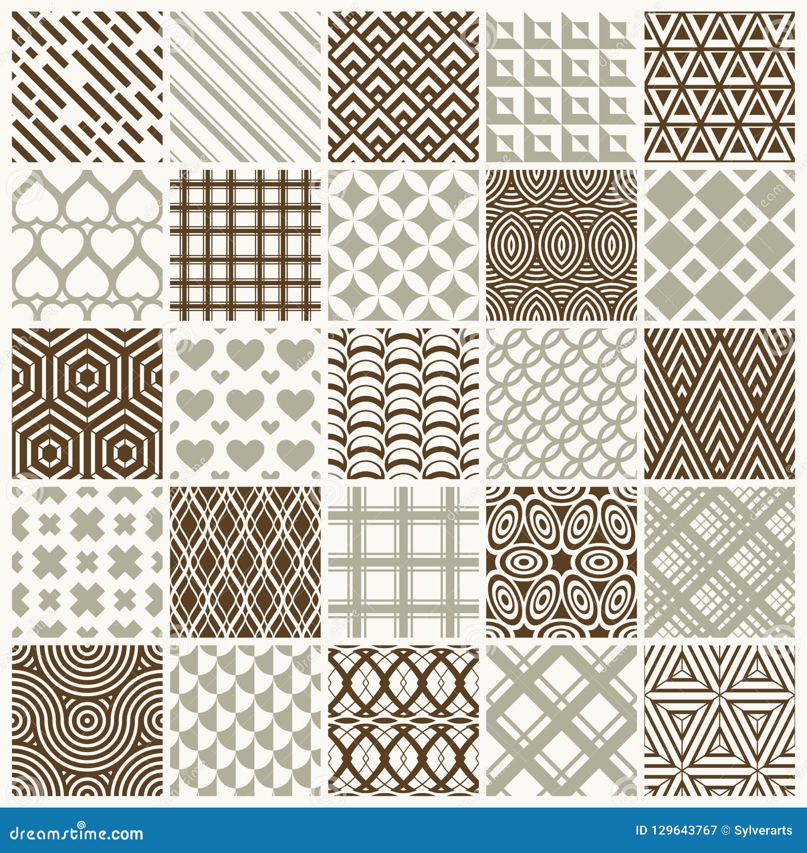 Set of Vector Endless Geometric Patterns Composed with Different Stock ...