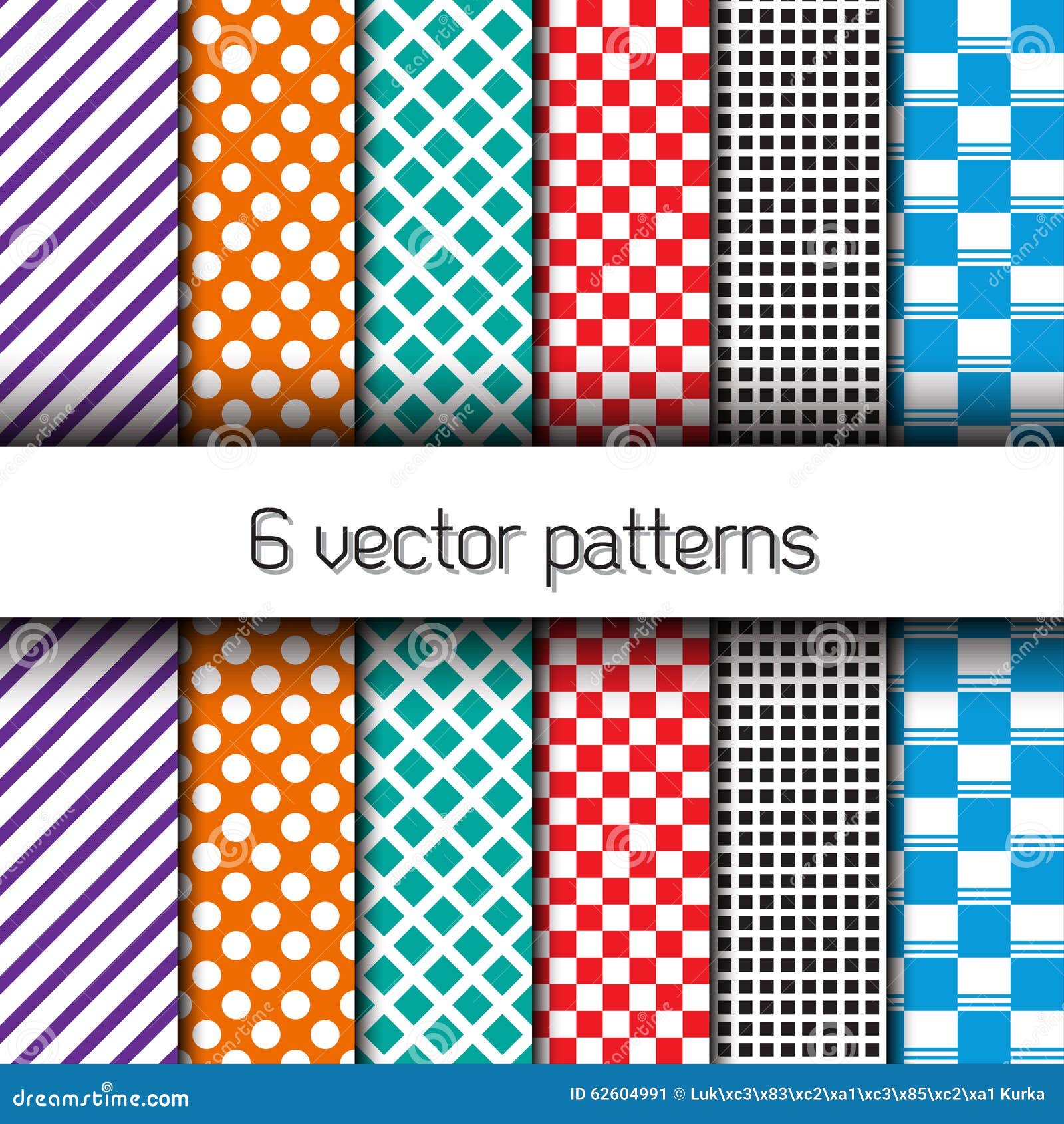Set of 6 Vector Endless Patterns Stock Vector - Illustration of print ...