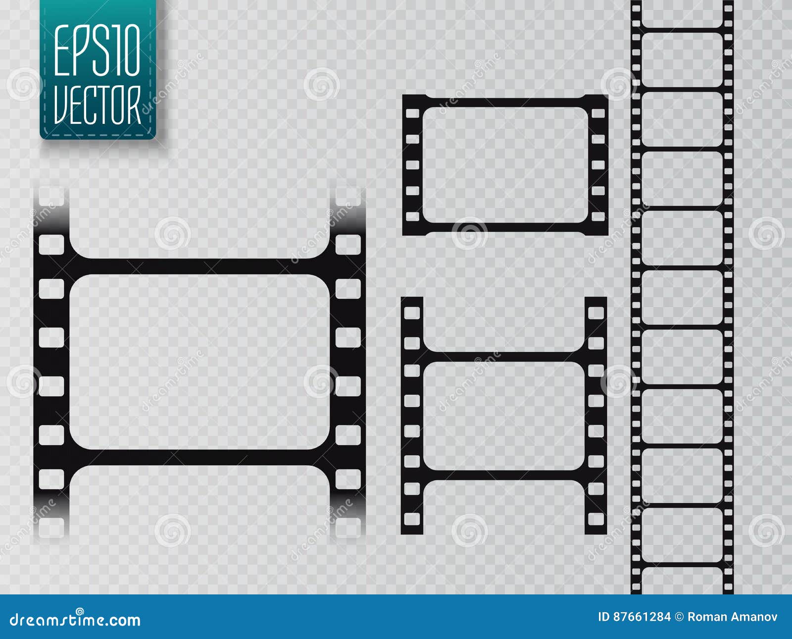 Vector Film Strip. Movie 3d Filmstrip Background. Film Reel Picture ...