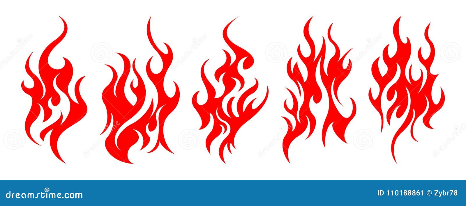 Set of Vector Fire Design Elements Stock Vector - Illustration of ...