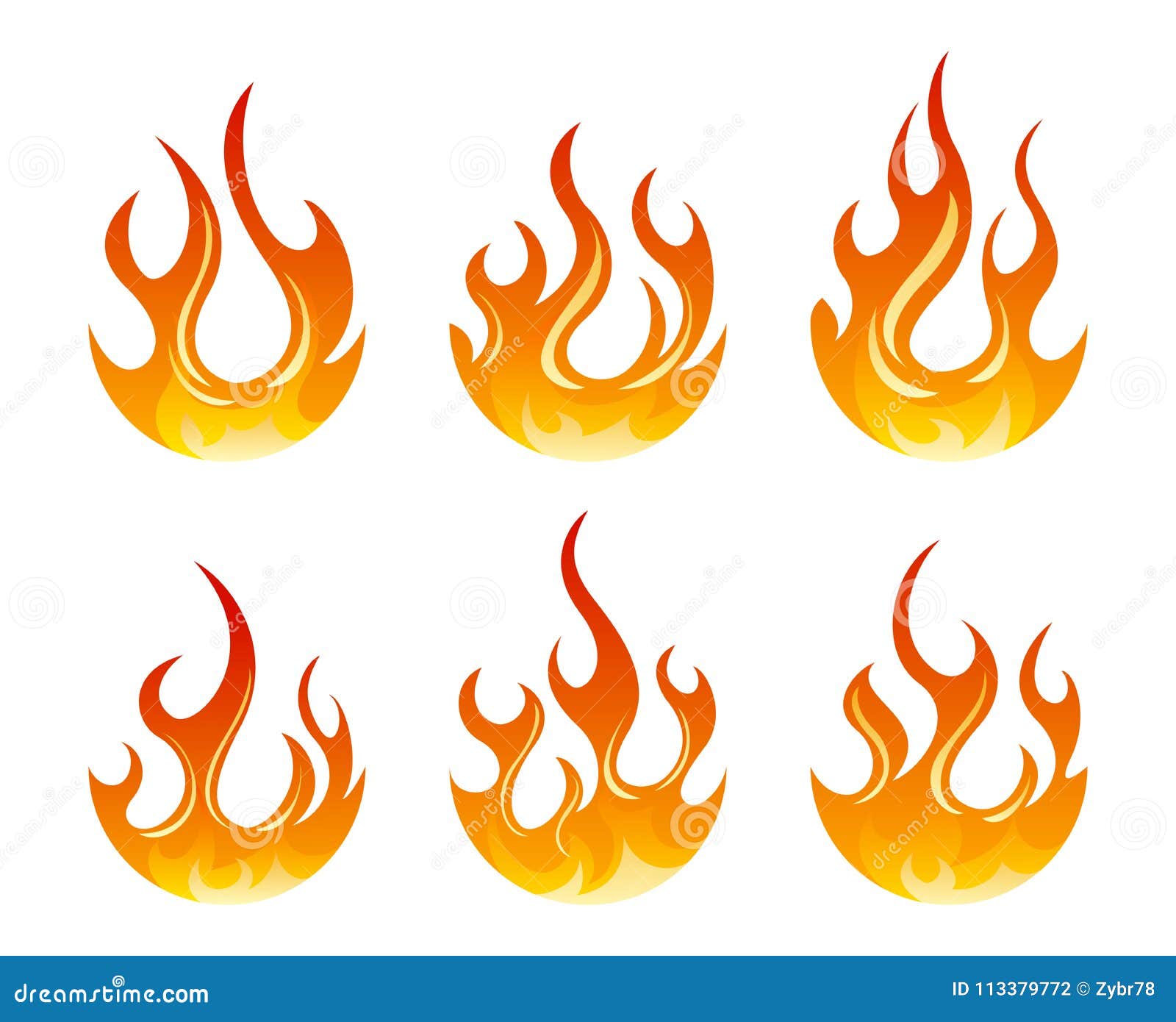 Set of Vector Fire Design Elements Stock Vector - Illustration of ...