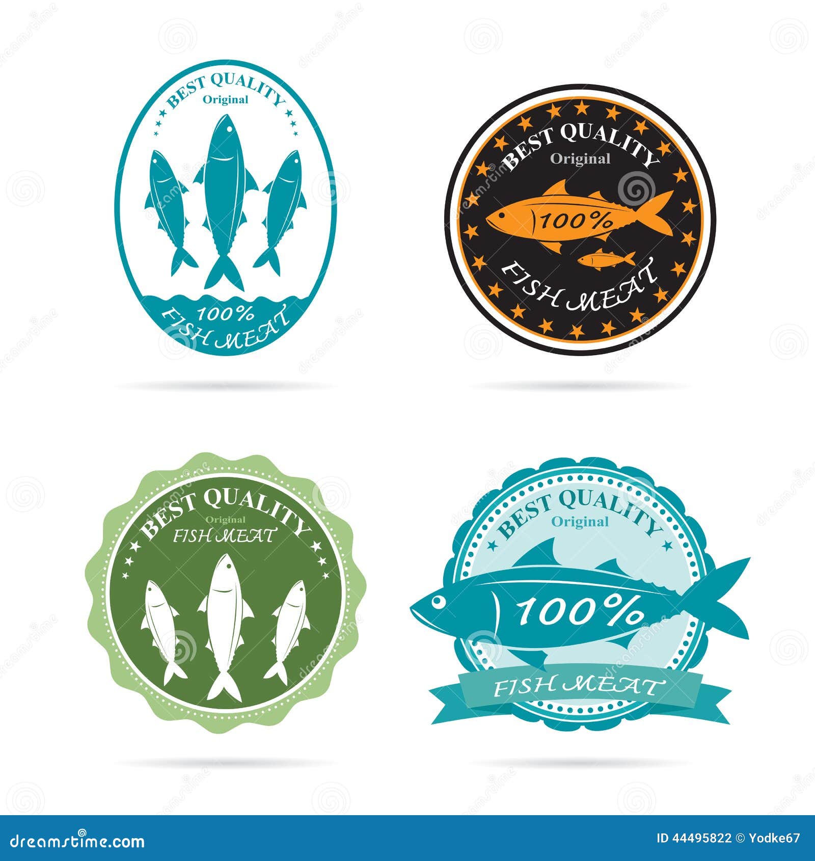 Set of Vector an Fish Label Stock Vector - Illustration of badge, label ...