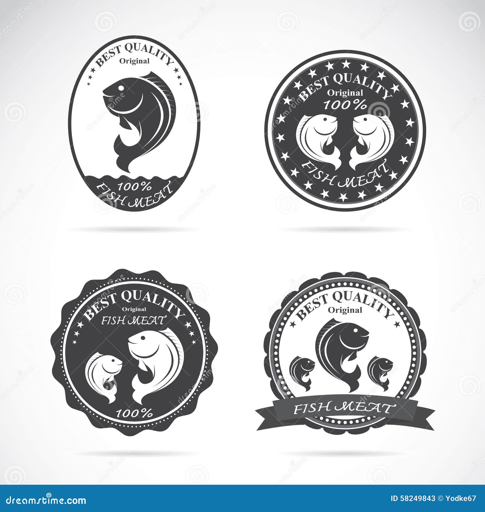 Set Of Vector An Fish Label | CartoonDealer.com #58249843